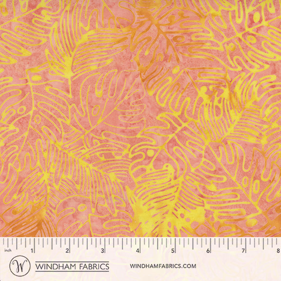 Fawn Baliscapes 20077Q-X Pink Fall Leaves Batik Cotton – Windham Fabrics