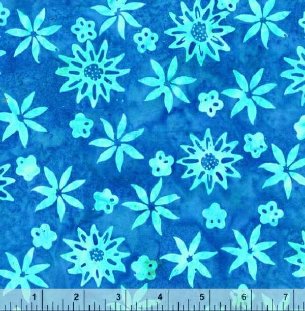 Jdj - Coral Reef Jacqueline de Jonge 3280Q-X Blue Petal Pop Batik Cott ...