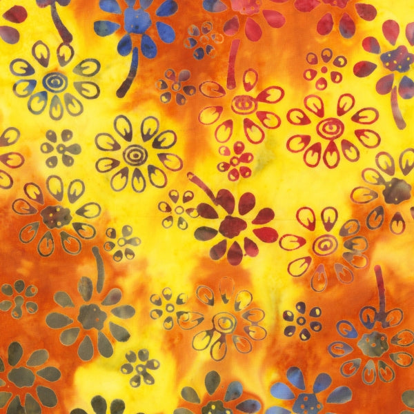 Jdj Prints Jacqueline de Jonge 334Q-5 Yellow Daisy Batik Cotton ...