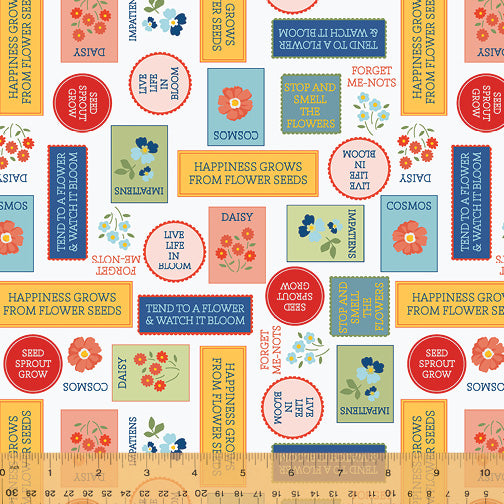 Forget-Me-Not Allison Harris 53009-2 White Stamps Cotton – Windham Fabrics