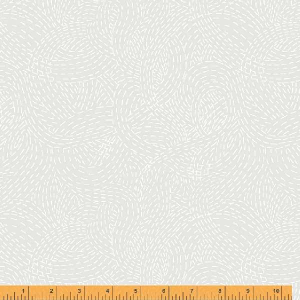 Crystal Whistler Studios 53291A-1 White On White Stitched Waves Cotton ...