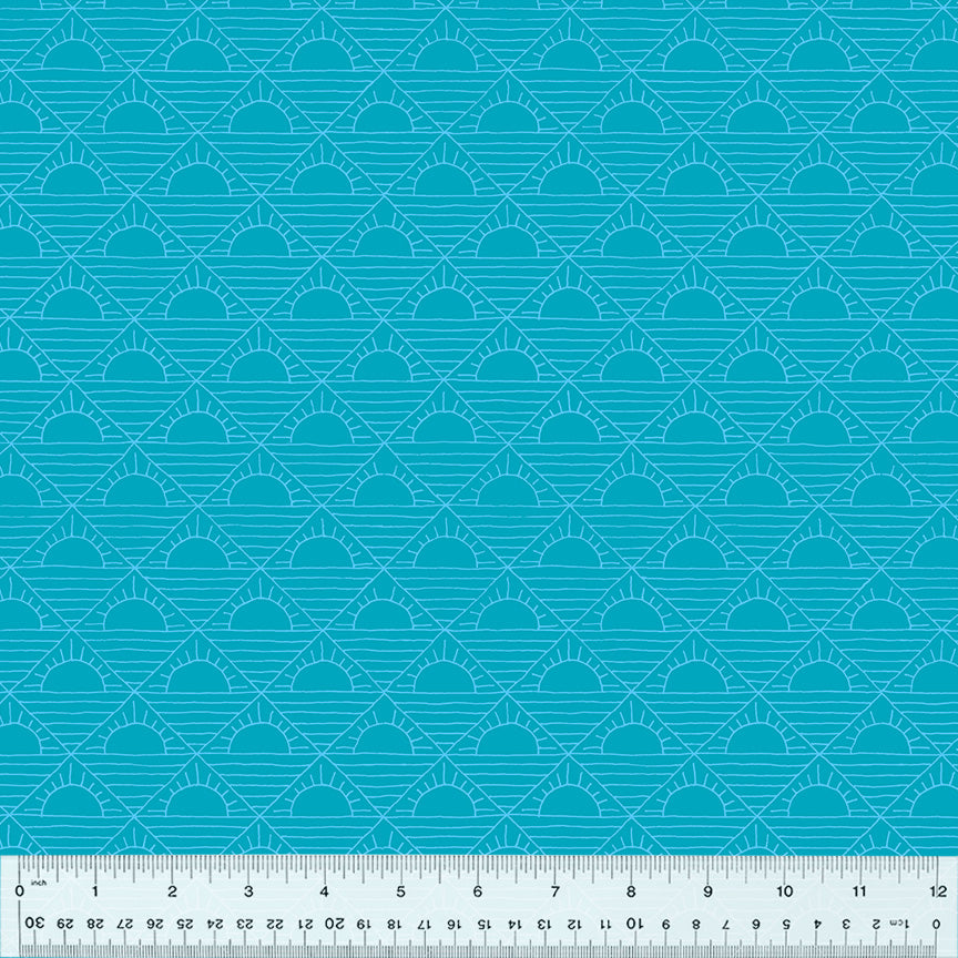 Summer Lovin' Shayla Wolf 53770-12 Teal Blue Sunset Cotton – Windham ...