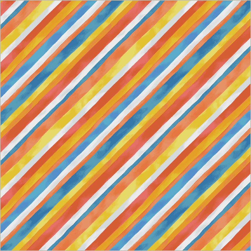 The State Fair Whistler Studios 55209-6 Multi Carnival Stripe Cotton ...