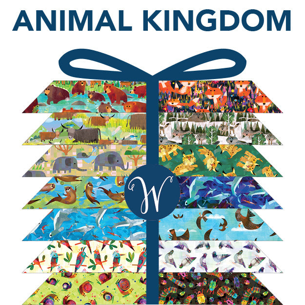 Animal Kingdom Gareth Lucas FATQANIM-X Multi Fat Quarter Bundle Cotton ...
