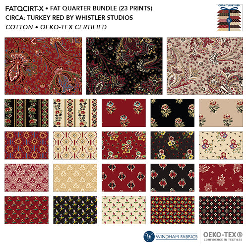 Circa: Turkey Red Whistler Studios FATQCIRT-X Multi Fat Quarter Bundle ...