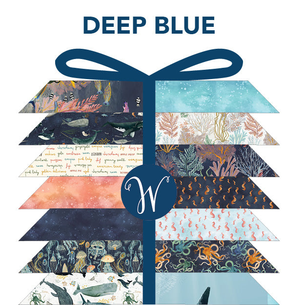 Deep Blue Katherine Quinn FATQDPBL-X Multi Fat Quarter Bundle Cotton ...