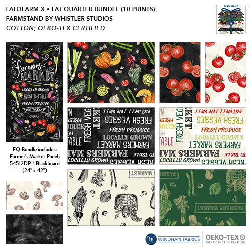 Farmstand Whistler Studios FATQFARM-X Multi Fat Quarter Bundle Cotton ...
