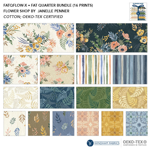 Flower Shop Janelle Penner FATQFLOW-X Multi Fat Quarter Bundle Cotton ...