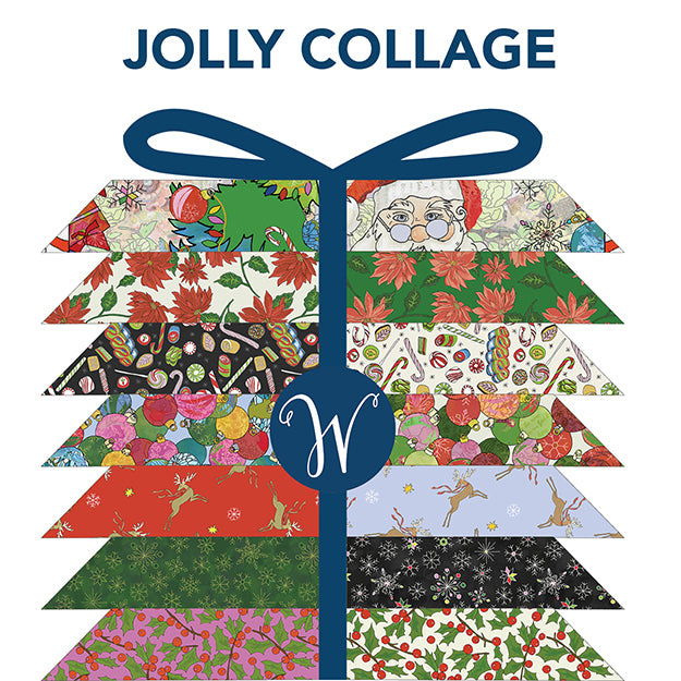 Jolly Collage Laura Heine FATQJLCL-X Multi Fat Quarter Bundle Cotton ...