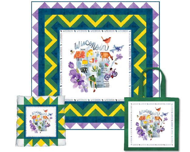 Wisconsin State Panel (Quilt, Pillow & Tote) – Windham Fabrics